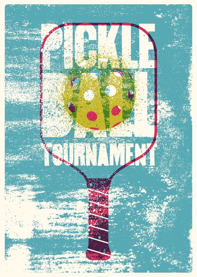 Pickleball Tournament Typographical Vintage Grunge Style Poster Design ...