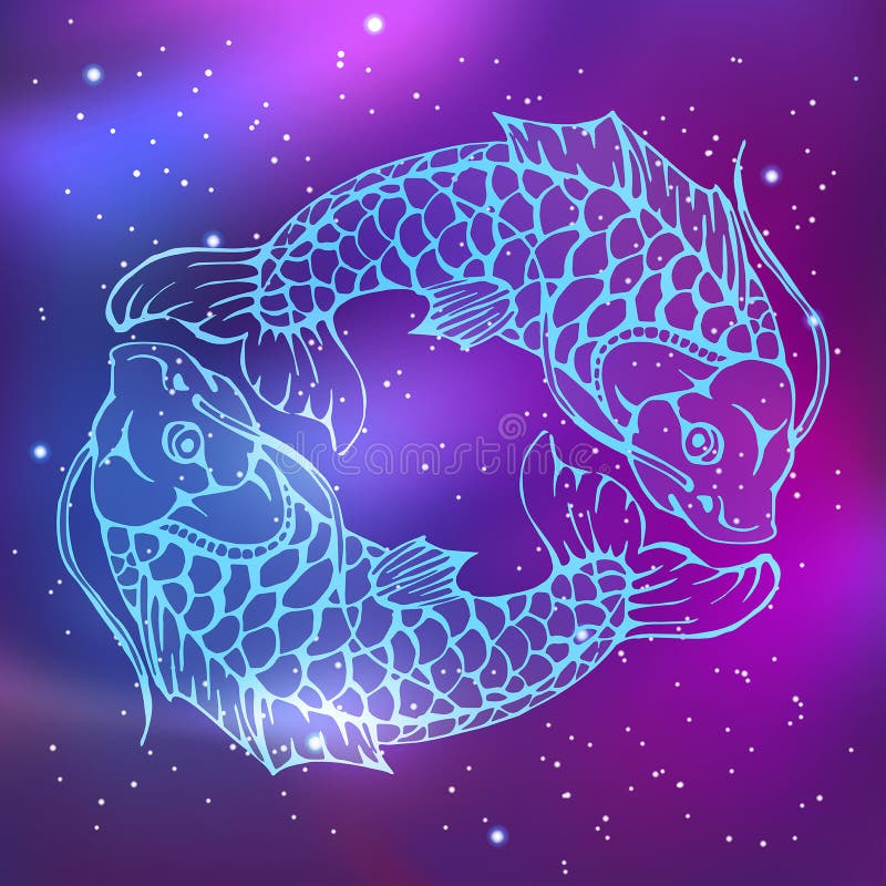 Constellation Pisces. Zodiac Mythological Animals Stock Vector ...