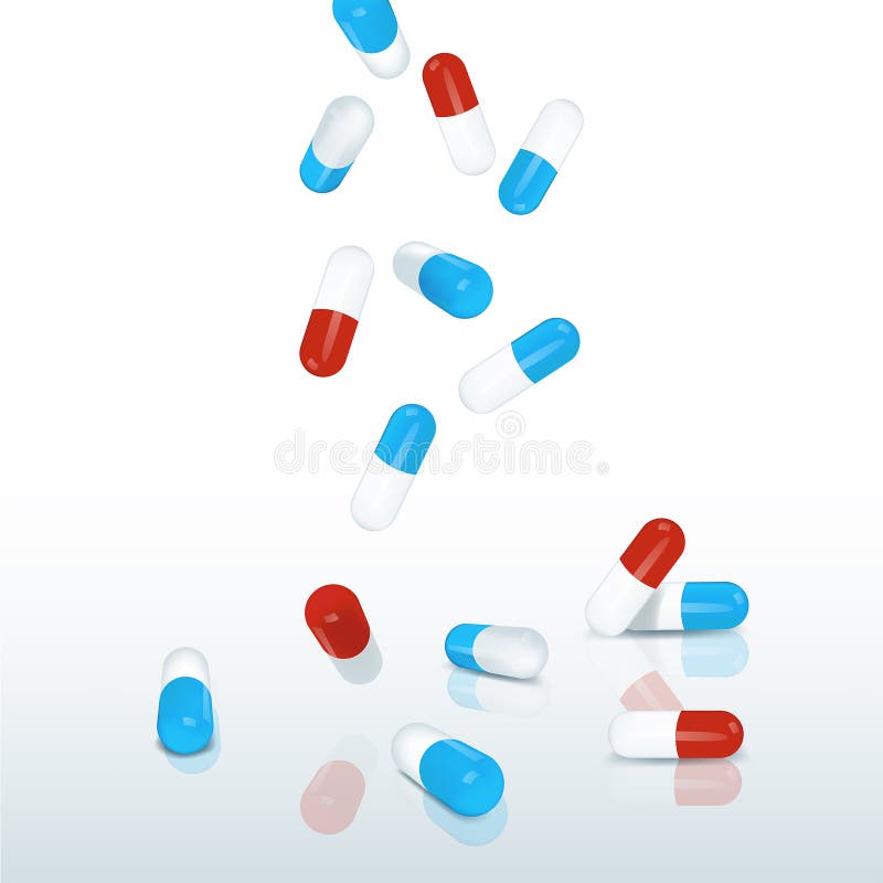 Multicolored Capsules Falling from the Top Down. Stock Vector ...