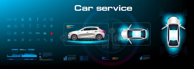 Autonomous Vehicle Control System. Car with Parameters and ...