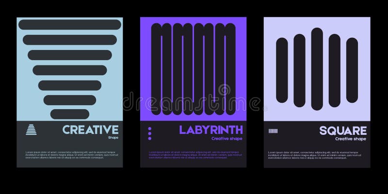 Meta Modern Aesthetics of Swiss Design Poster Collection Layout. Stock ...