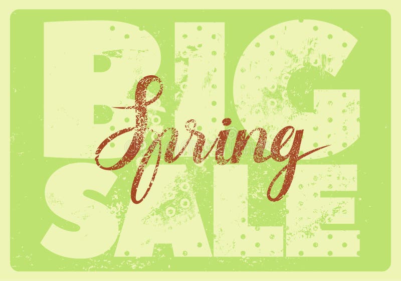Spring Big Sale Typographical Vintage Style Grunge Poster Design. Retro ...