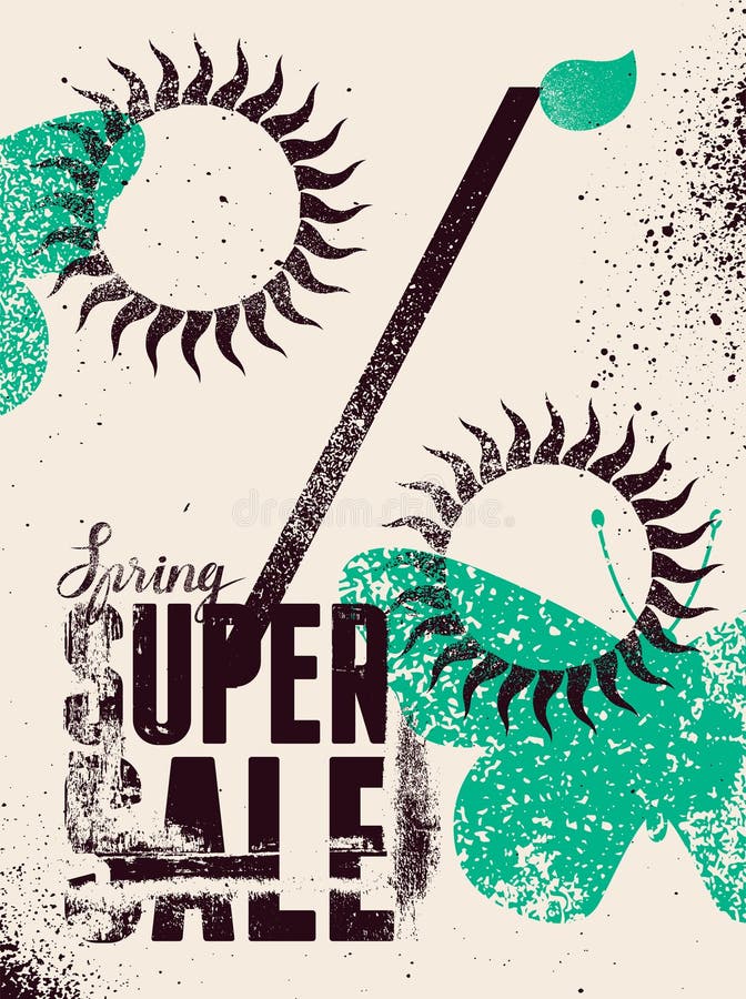 Spring Super Sale Typographical Vintage Style Grunge Poster Design ...