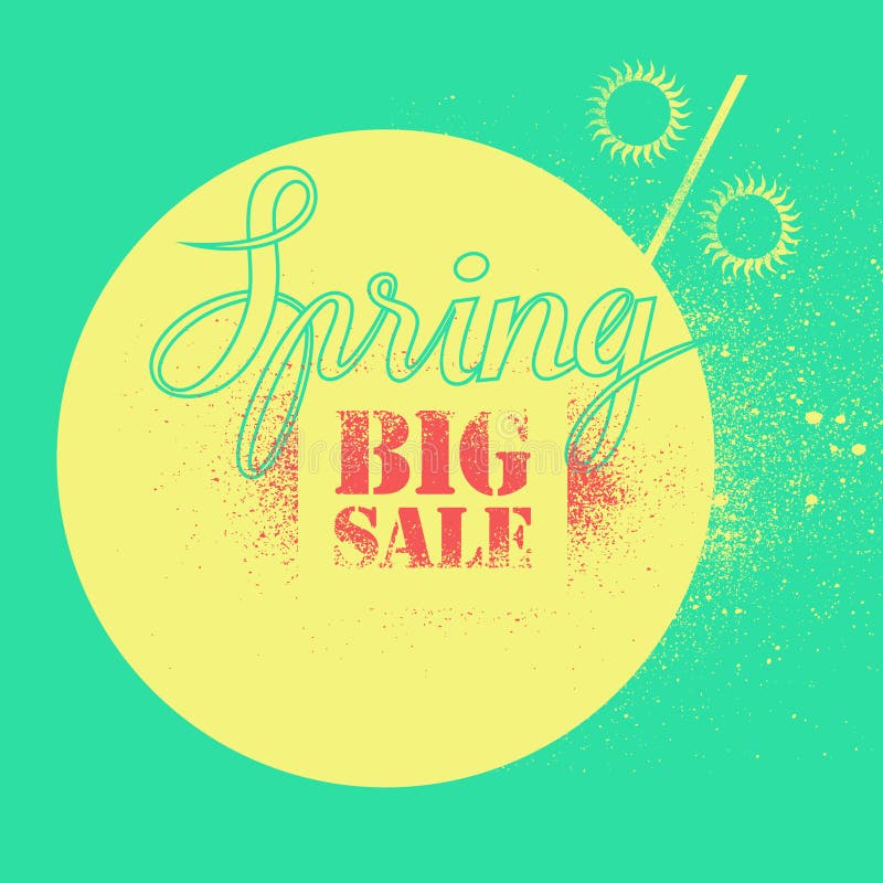 Spring Big Sale Calligraphic Stencil Spray Style Grunge Poster Design ...