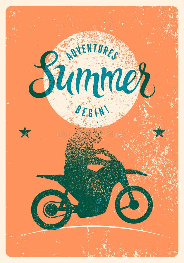 Summer Party or Bike Fest Calligraphic Typographic Grunge Vintage ...