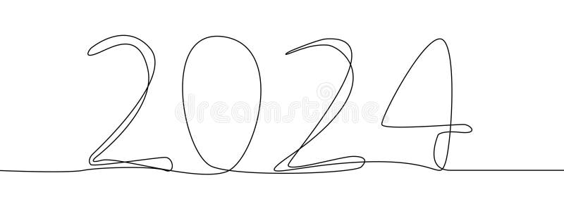 Numbers in Continuous Line Drawing Style. Set of Abstract Drawings of ...