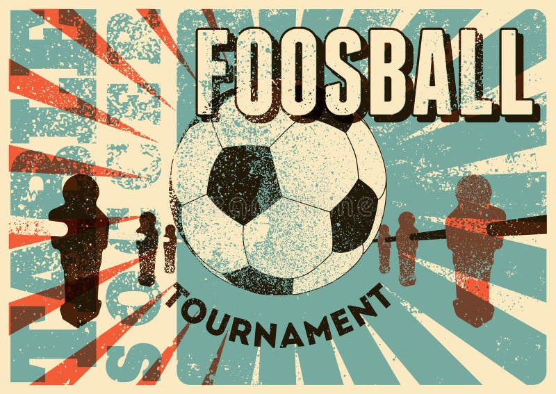 Foosball Table Soccer Tournament Typographical Vintage Grunge Style ...