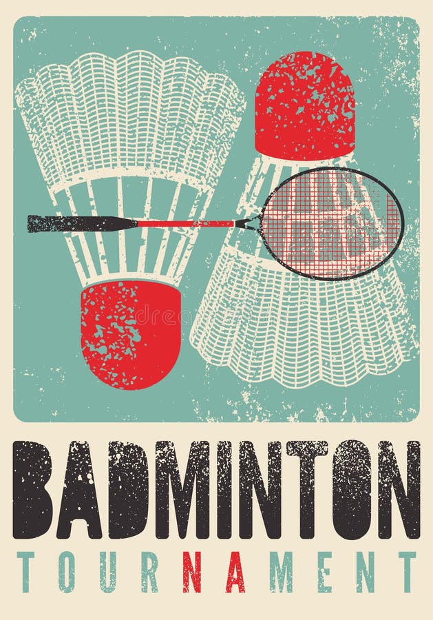 Badminton Tournament Poster Hand Drawn Rough Vector Illustration Stock ...
