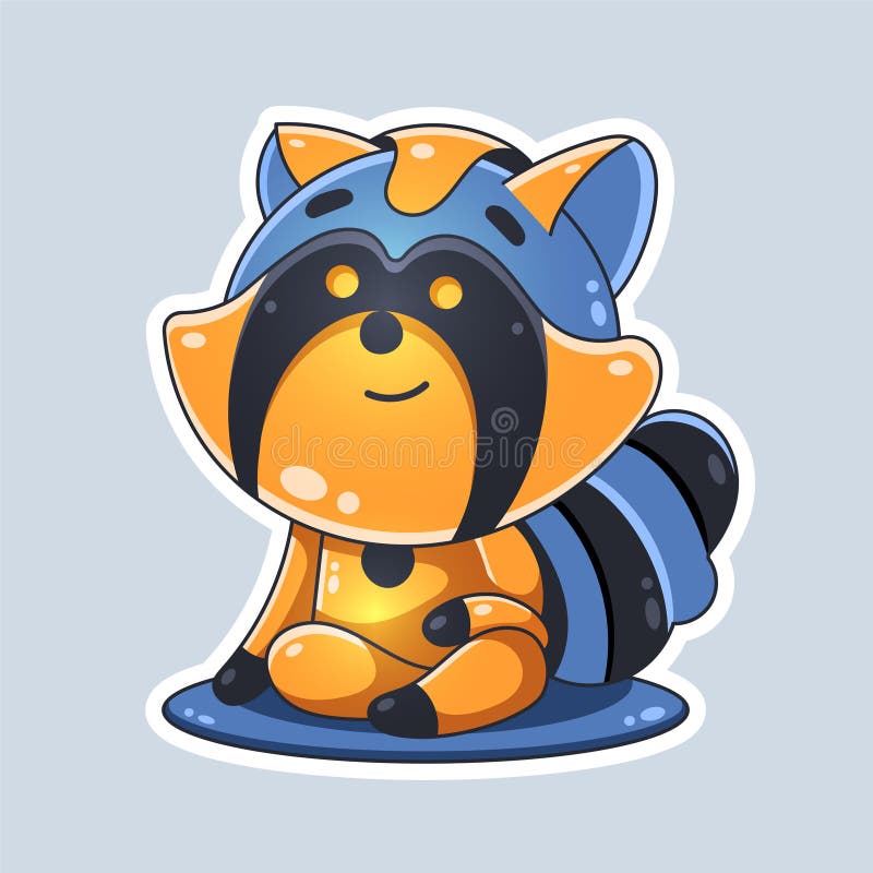 Chibi raccoon stock vector. Illustration of funny, animal - 274404502