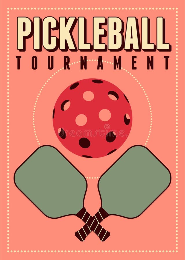 Pickleball Tournament Typographical Vintage Style Poster Design. Retro ...