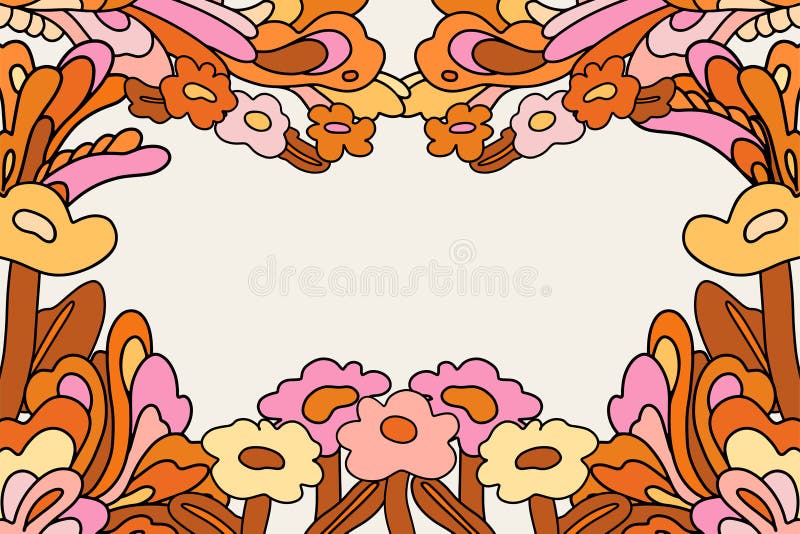 Hippie Flower Border and Frame. Place for Text for Sale Banner ...