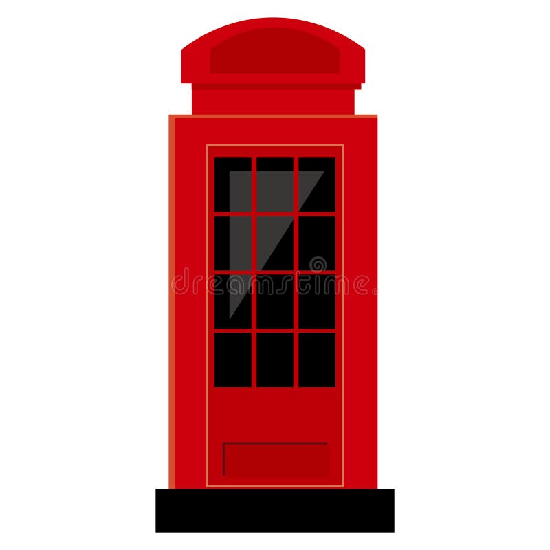 Red Phone Booth Icon Vector Illustration Symbol Stock Illustration ...