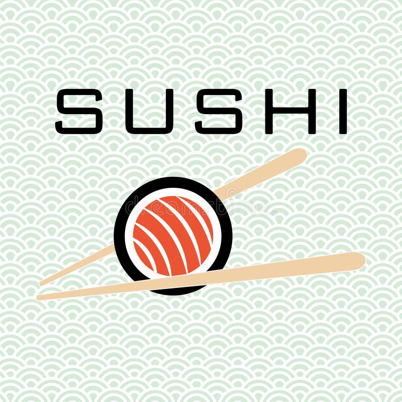 Sushi Emblem Icon Vector Illustration Symbol on White Background Stock ...
