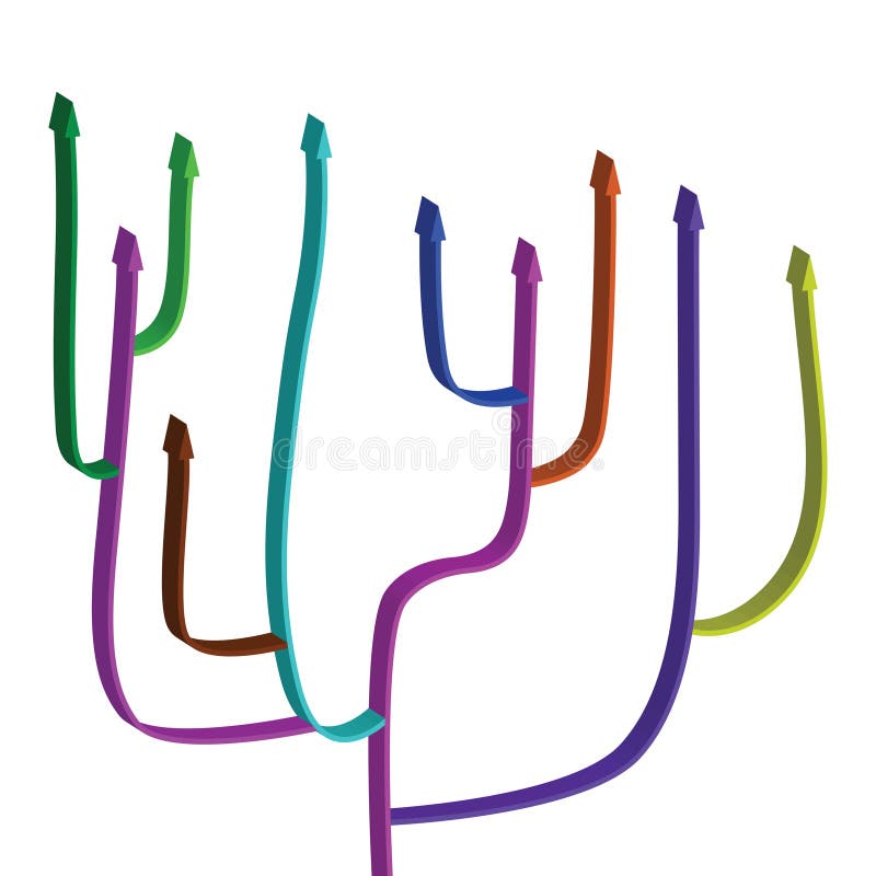 Arrow Tree for Infographics Stock Vector - Illustration of bush, crown ...