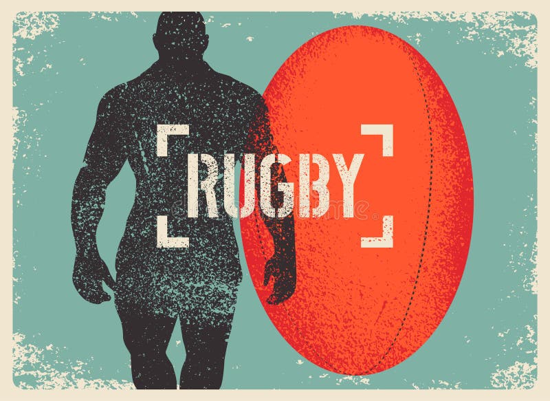 Rugby Typographical Vintage Grunge Style Poster Design with Athletic ...