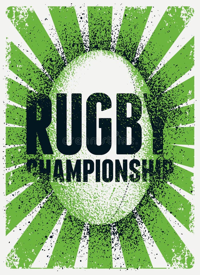 Rugby Championship Typographical Vintage Grunge Style Poster Design ...