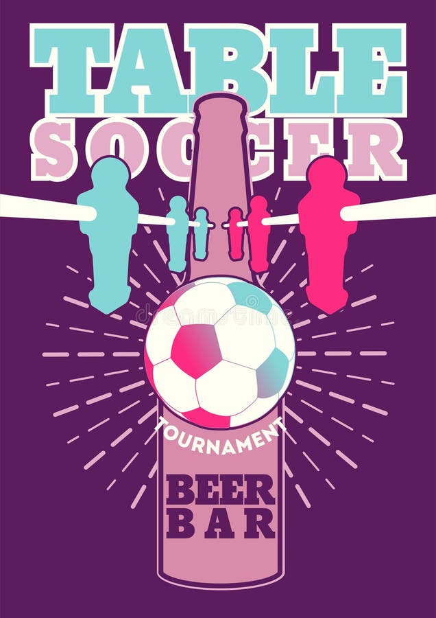Foosball Table Soccer Party Sports Bar Typographical Vintage Style ...