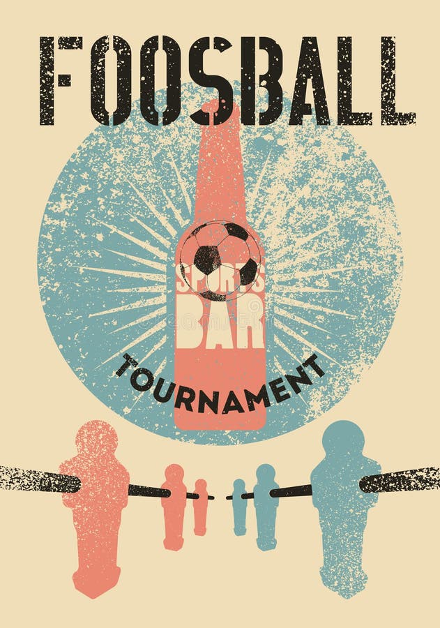 Foosball Table Soccer Tournament Sports Bar Typographical Vintage ...