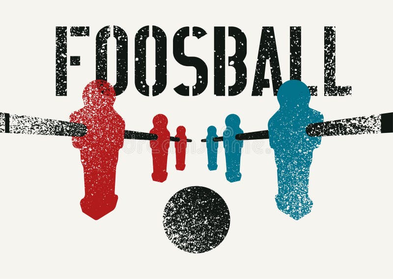 Foosball Table Soccer Typographical Vintage Grunge Style Poster Design ...