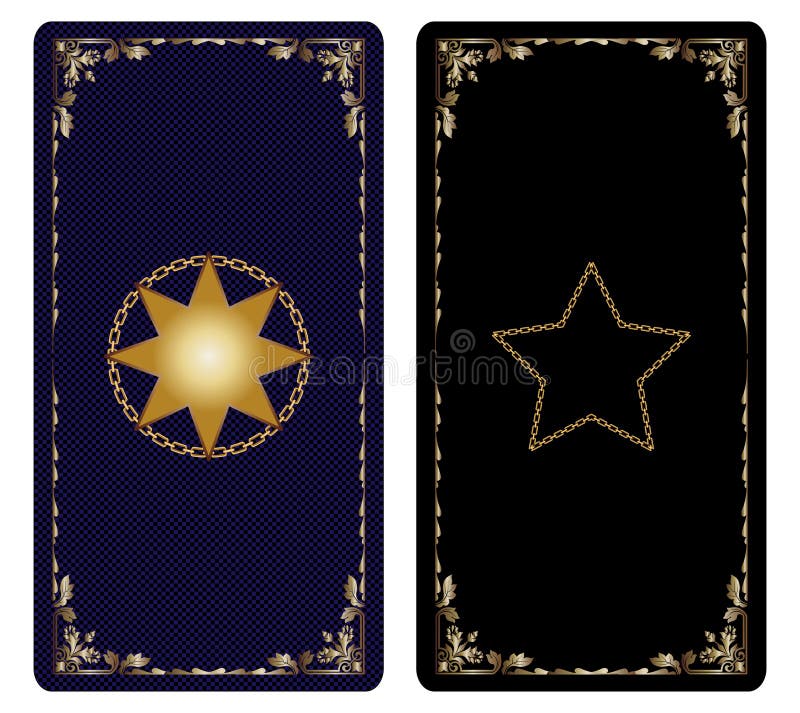 Design for Tarot, Playing Cards. Template for Tarot, Back Side. Set ...