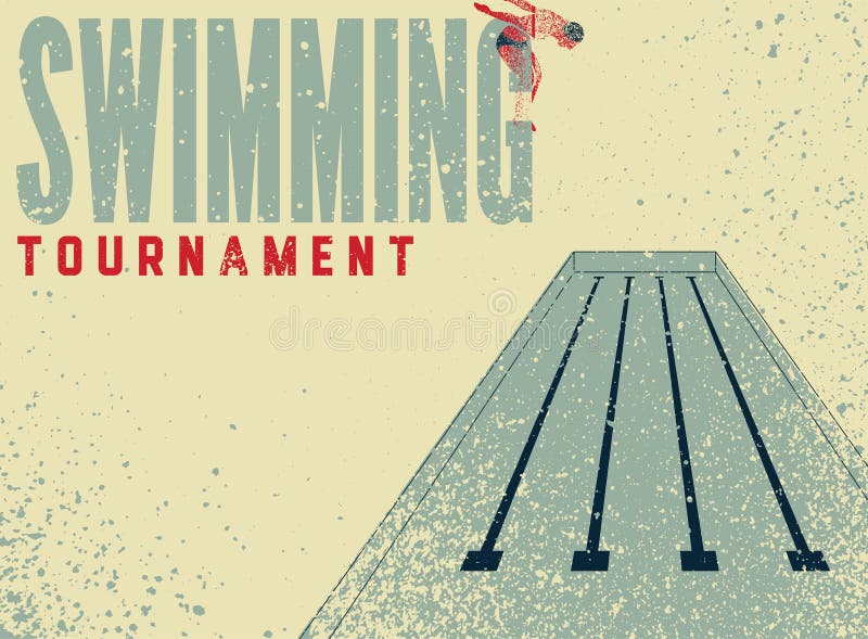 Swimming Tournament Typographical Vintage Grunge Style Poster Design ...