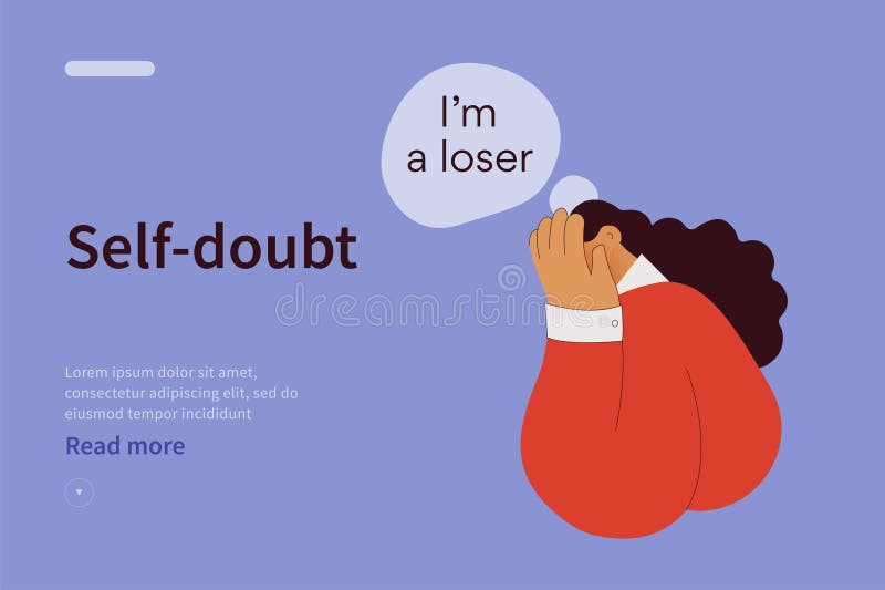 Self Doubt Website Concept. Emotional Burnout, Depression and Fatigue ...