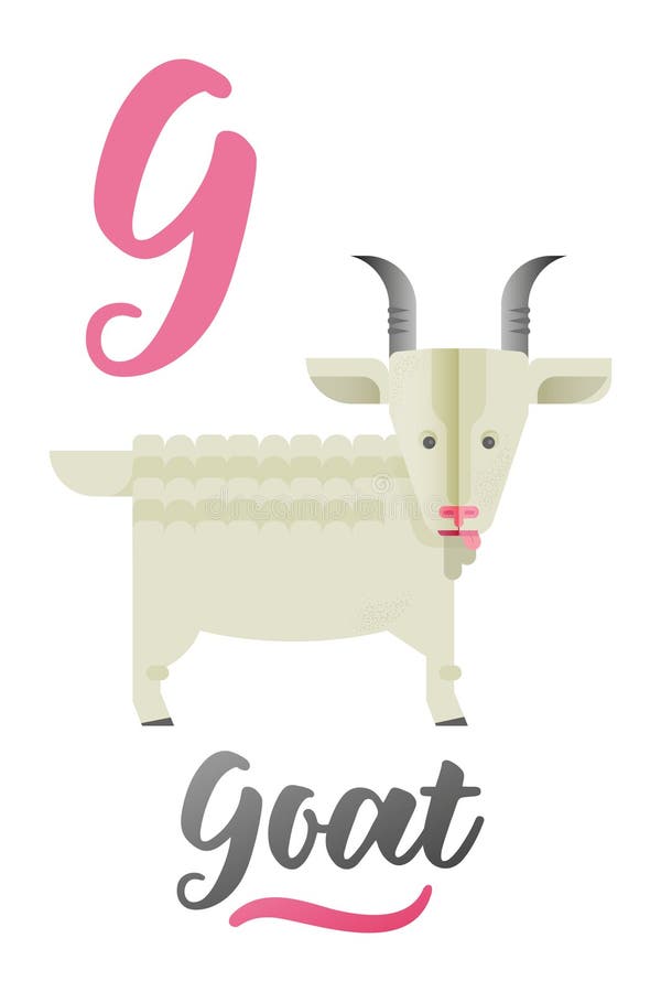 Letter G is for Goat. ABC Illustrations with Associated Picture. Cute ...