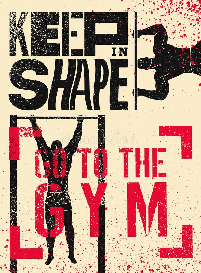 Gym Club Typographic Vintage Grunge Motivational Poster Design with ...