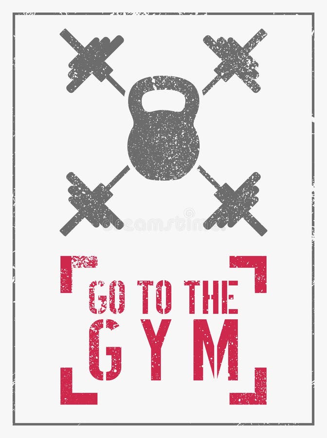 Gym Club Typographic Vintage Grunge Motivational Poster, Emblem Design ...