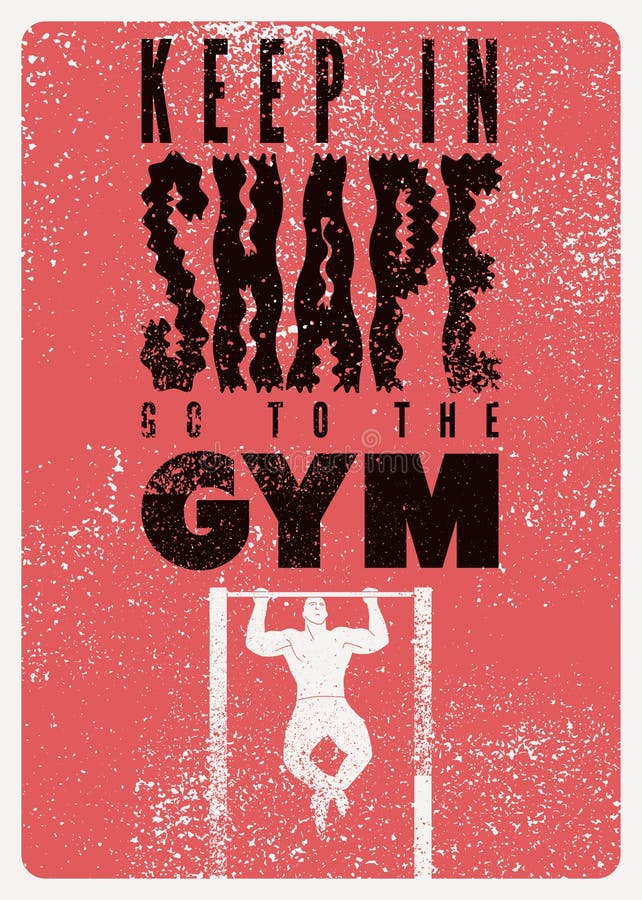 Gym Club Typographic Vintage Grunge Motivational Poster Design with ...