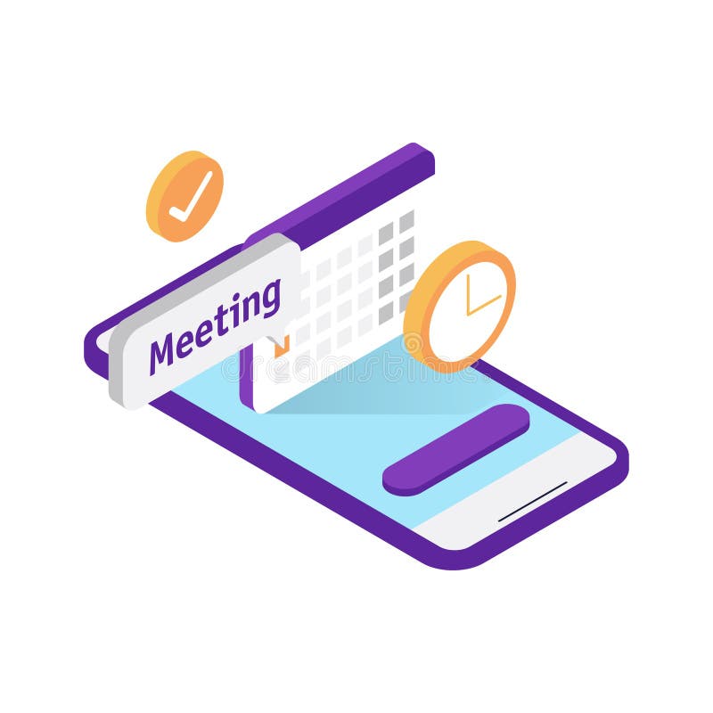 Select Date and Time Isometric Website Template. Modern Flat Vector ...