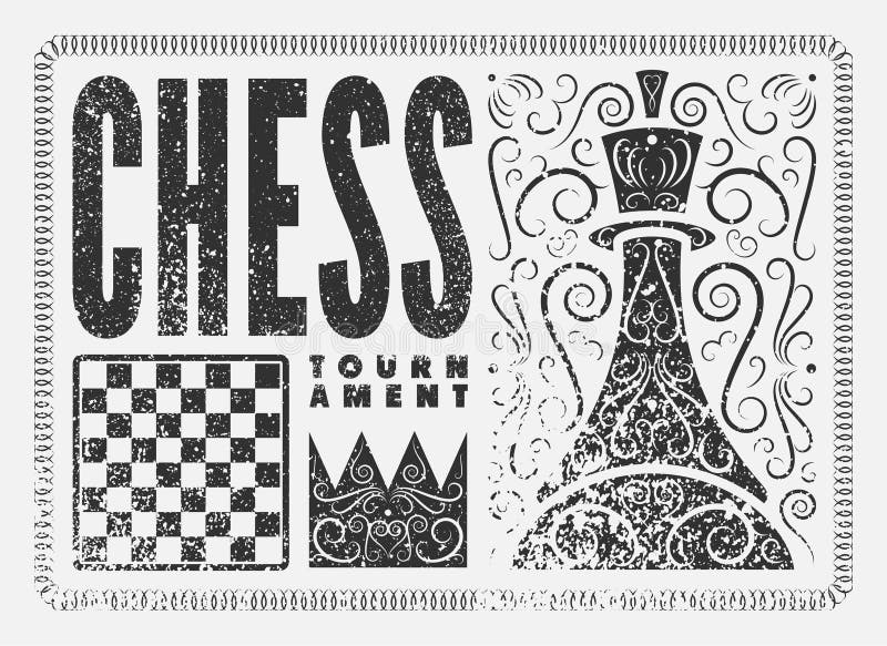 Chess Tournament Typographical Vintage Grunge Style Poster Design ...