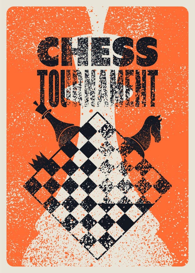 Chess Tournament Typographical Vintage Grunge Style Poster Design ...