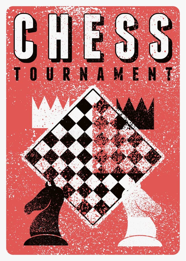 Chess Tournament Typographical Vintage Grunge Style Poster Design ...