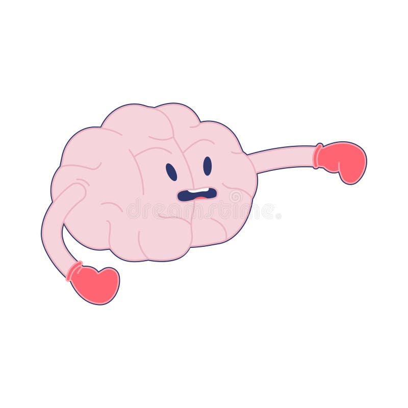 Training Brain Activity in Boxing Gloves. Modern Flat Vector ...