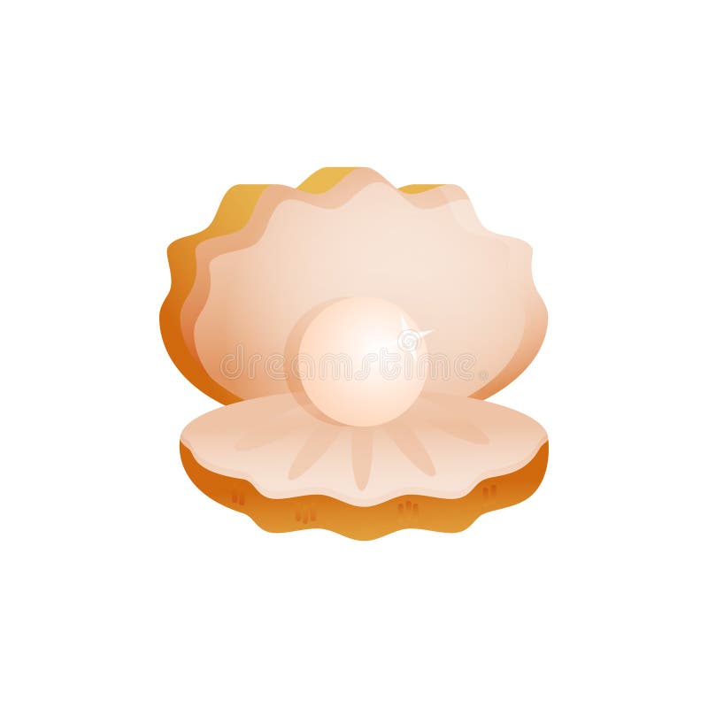 Valentine Sticker. Modern Flat Vector Concept Illustrations. Pearl in ...