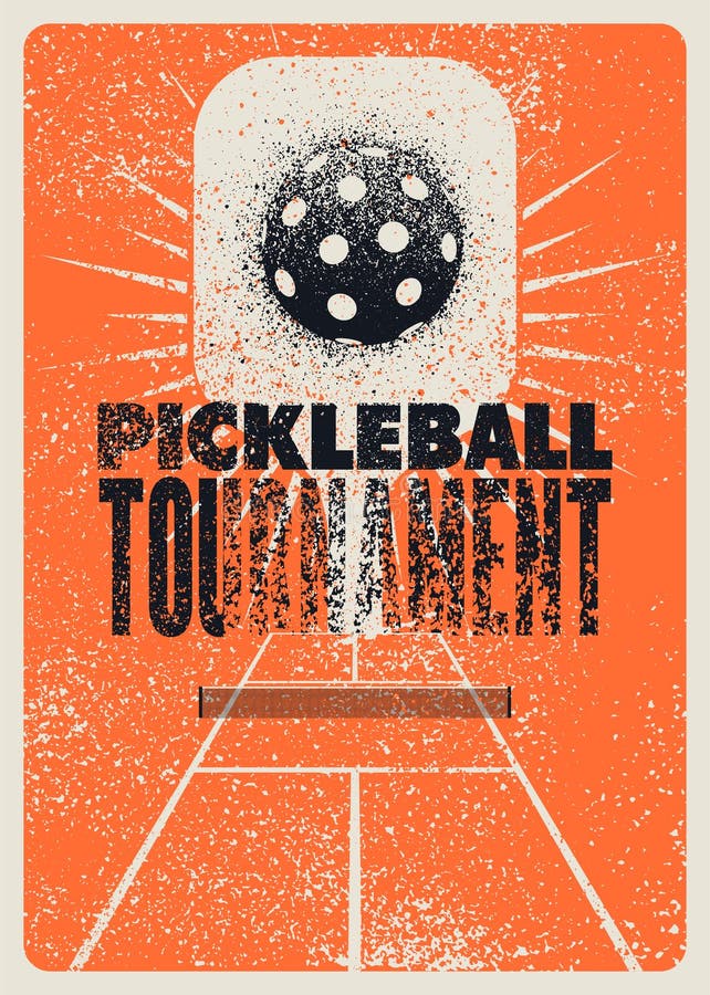 Pickleball Tournament Typographical Vintage Grunge Style Poster Design ...