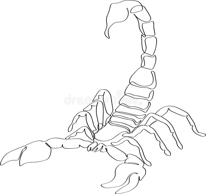 Scorpion Single Line Art Drawing, Continues Line Stock Vector ...
