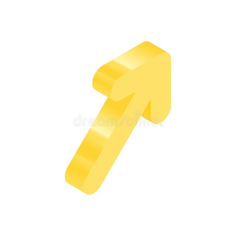 Isometric Yellow Icon. Modern Flat Vector Illustration. Arrow Rising Up ...