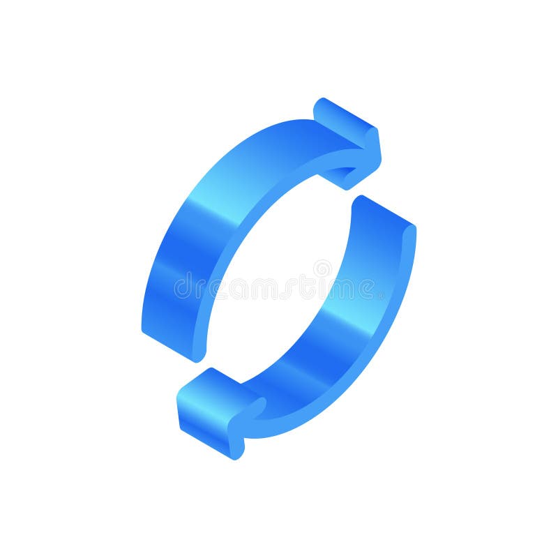 Isometric Icon. Modern Flat Vector Illustration. Two Circular Arrows ...