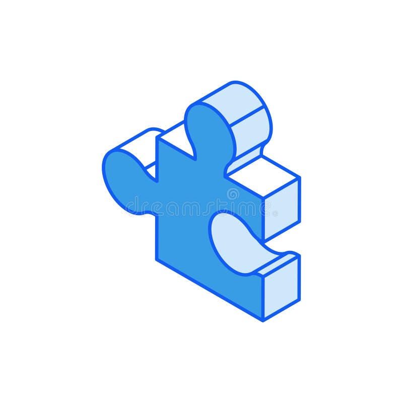 Isometric Icon in Outline. Puzzle Symbol. Social Media Marketing Icon ...