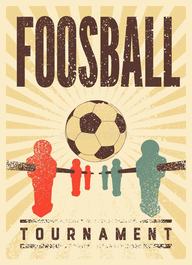 Foosball Table Soccer Tournament Typographical Vintage Grunge Style ...