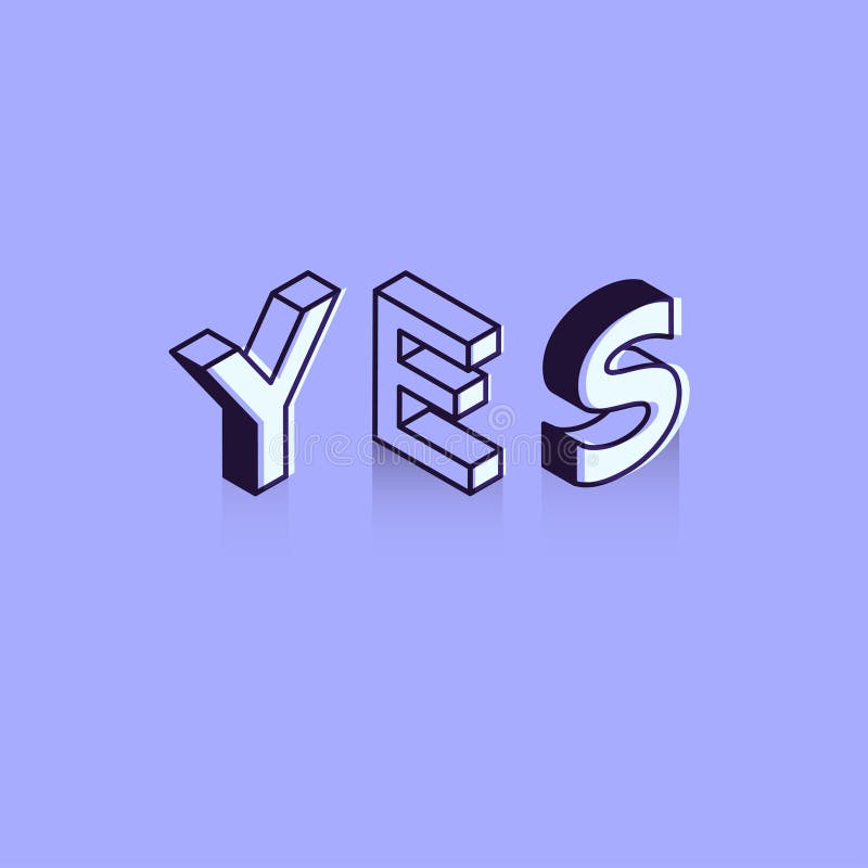 Collection of Business Words. Yes. Isometric Latin Capital Letters ...