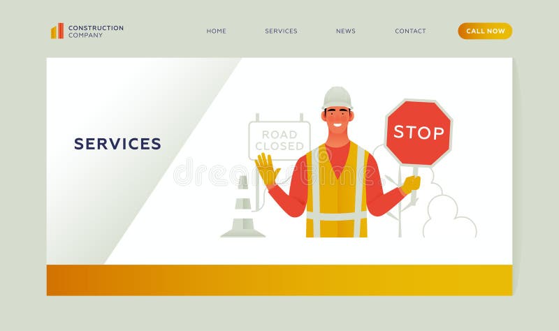 Services. Construction Company. Construction Worker in Safety ...