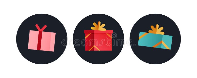 Gift Set. Modern Flat Vector Concept Illustrations. Badges with Kinds ...