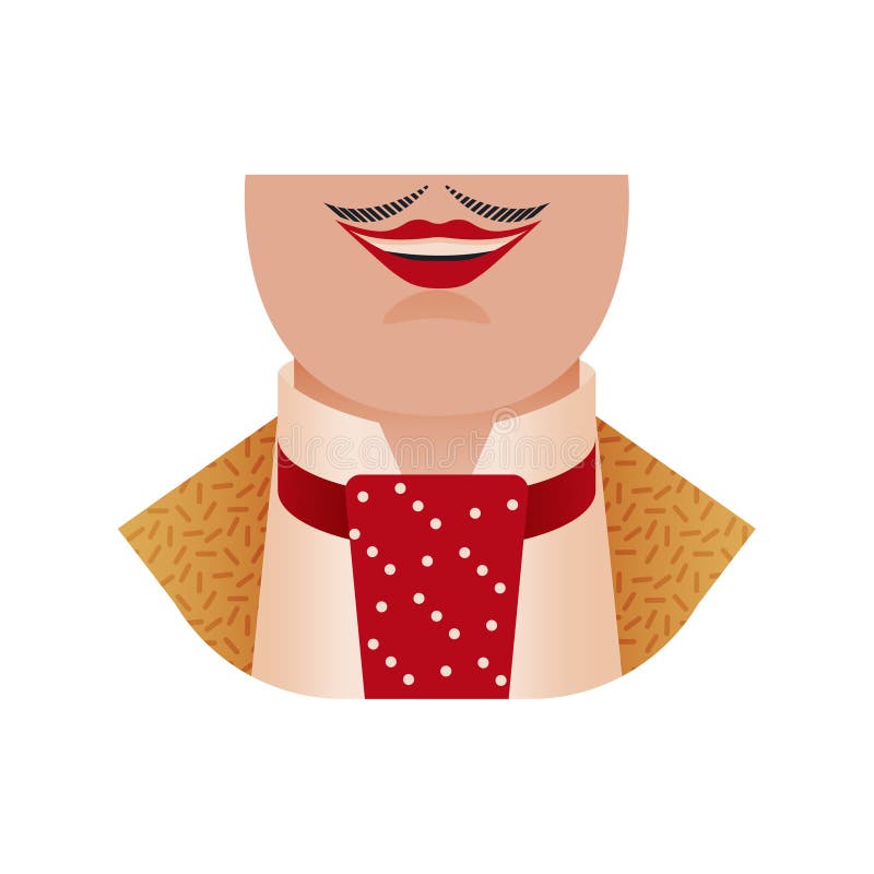Vintage Retro Sticker. Parts of Face. Mouth, Mustache, Lips, Chin ...