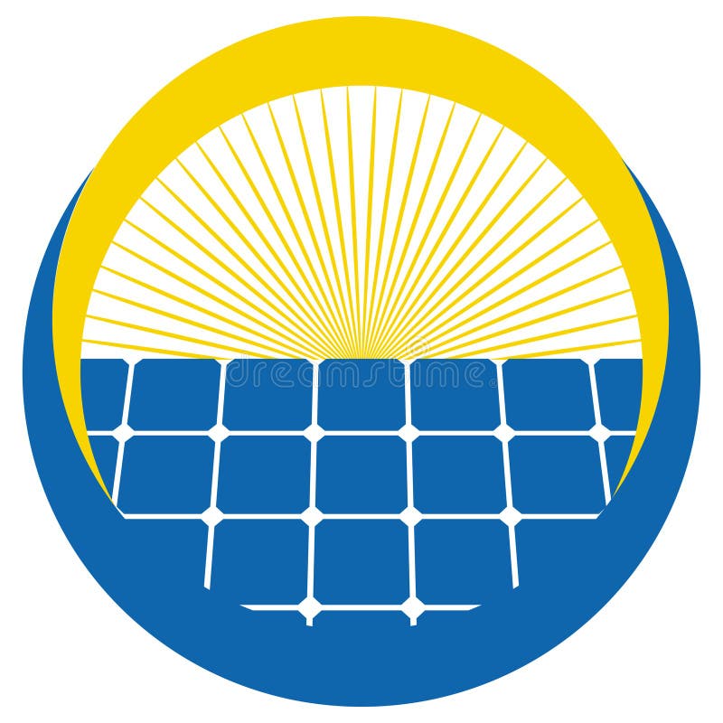 Solar Energy Symbol. Solar Panels with Rays Stock Vector - Illustration ...