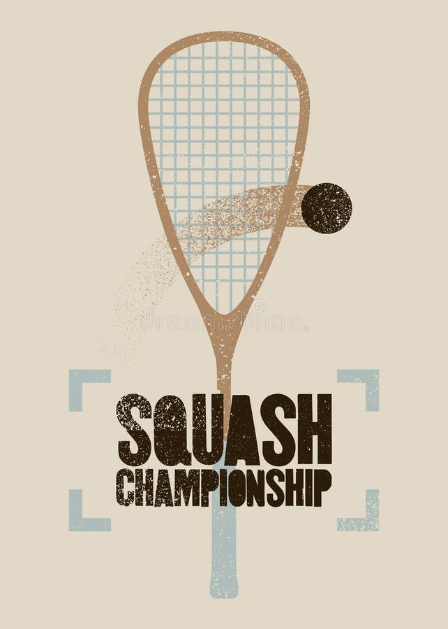 Squash Championship Typographical Vintage Grunge Style Poster Design ...