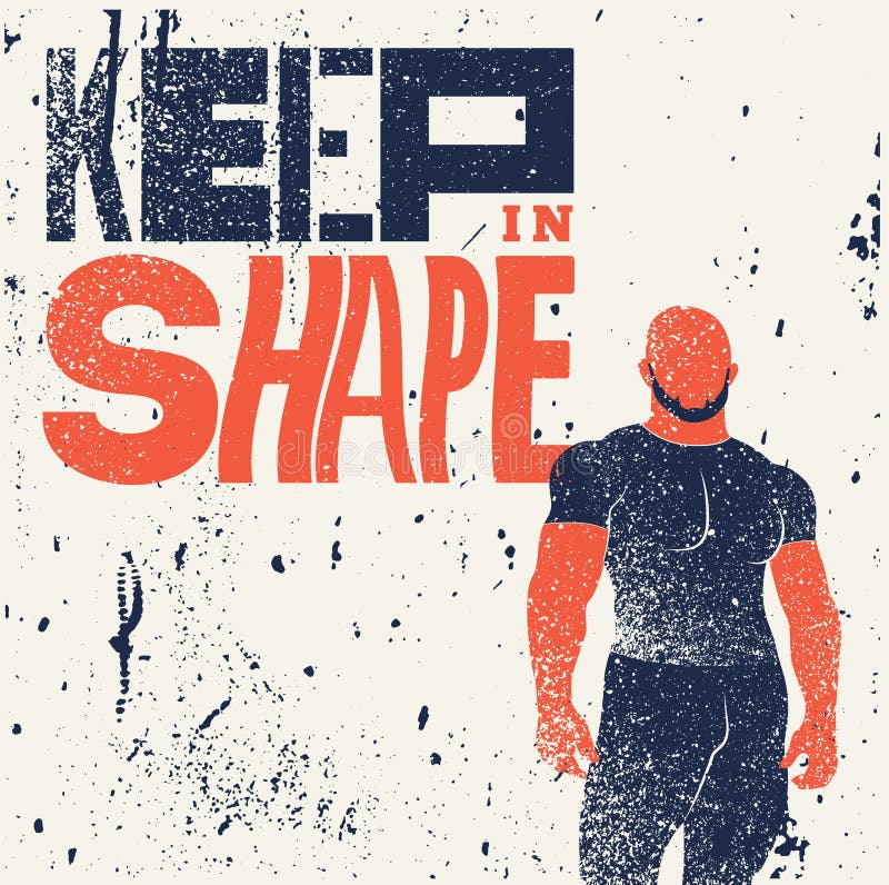 Gym Typographic Vintage Grunge Motivational Poster Design with Strong ...