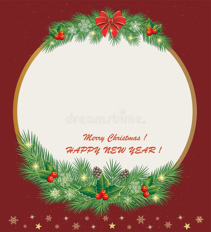 Merry Christmas. New Yea Background with Festive Decor of Fir Branches ...